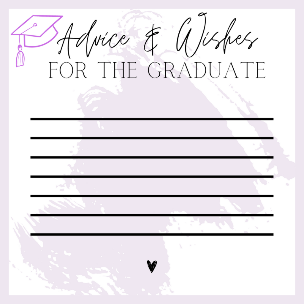 College Graduation Party Advice Cards - Home Styling By Maya